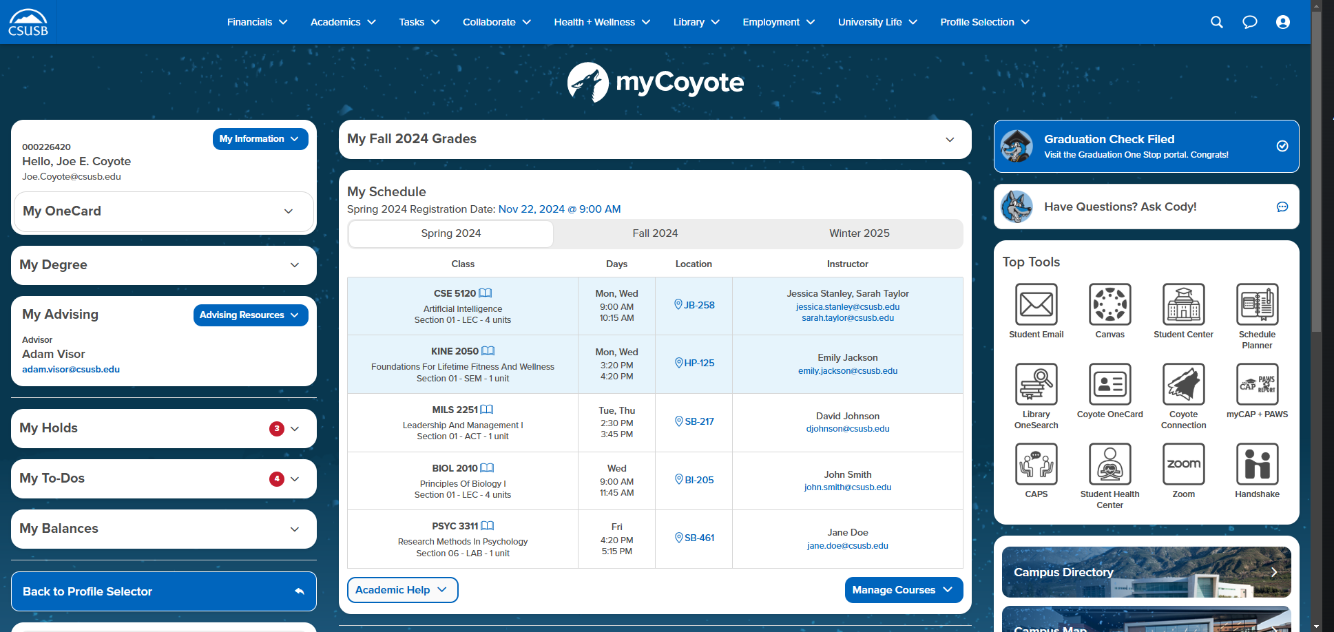 myCoyote Access Info | Office of the Registrar | CSUSB